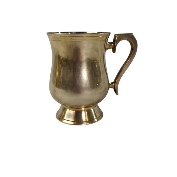 None and/or Unknown | Dining | Vintage Solid Brass Footed Tankard Mug ...